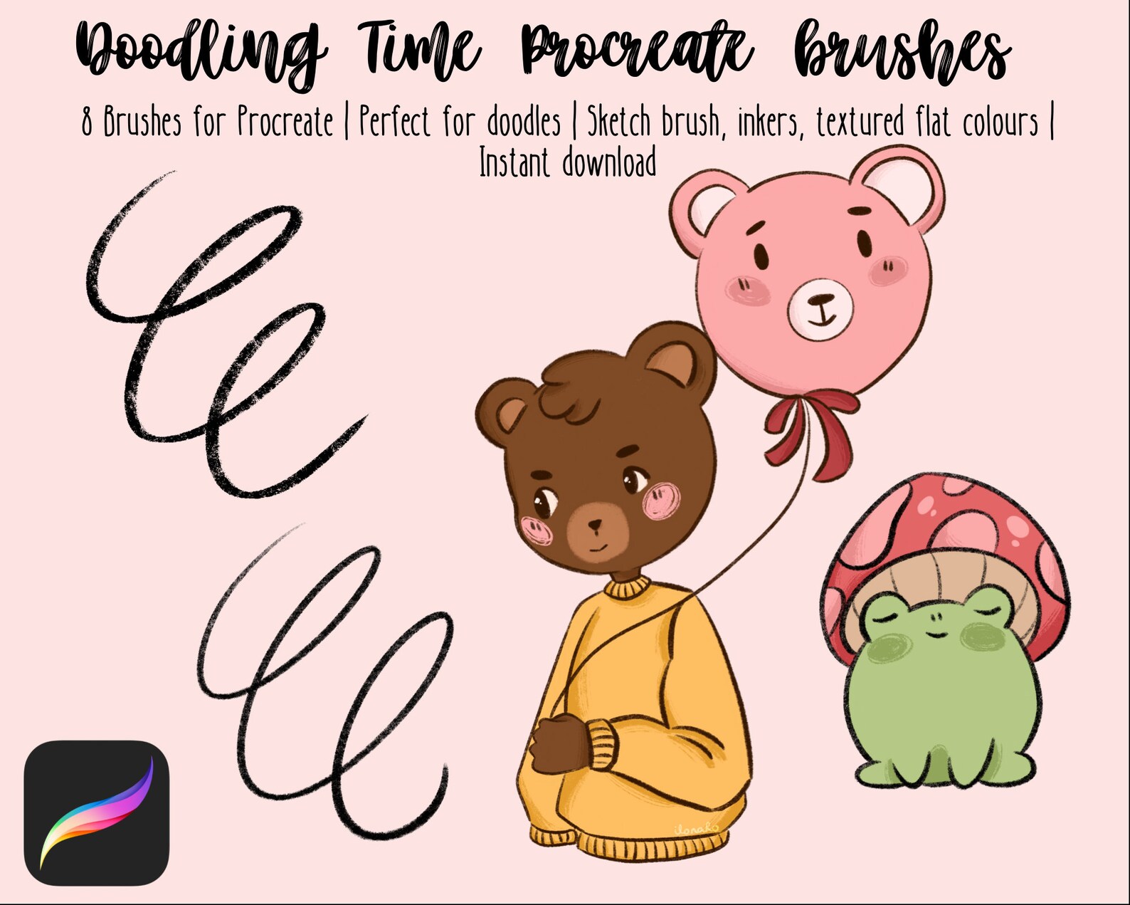 Procreate Doodle Brushes | Textured Brushes, iPad | Doodles ...