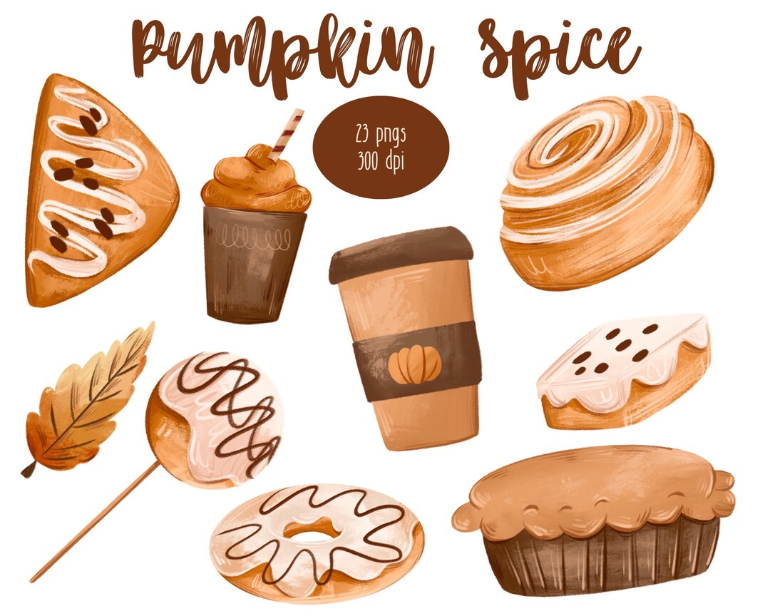 Pumpkin Spice Clipart, Autumn Clipart, Halloween, Spooky Craft ...