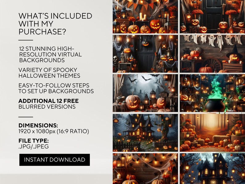 Halloween Virtual Backgrounds: Spooky Zoom Backdrop (digital Download ...