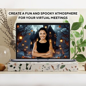 Halloween Virtual Backgrounds: Spooky Zoom Backdrop (digital Download ...