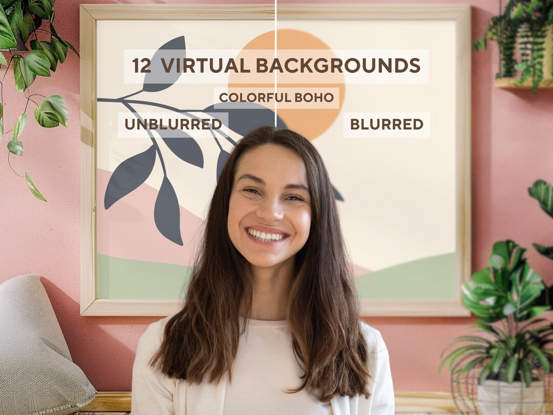 Colorful Boho | Virtual Background 12-pack, Blurred & Unblurred Images ...
