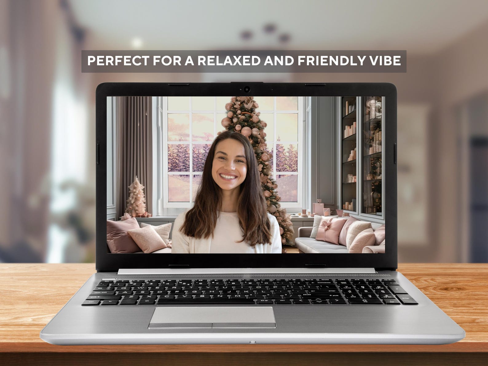 Snowing Christmas Tree Animated Background for Video Calls (digital ...