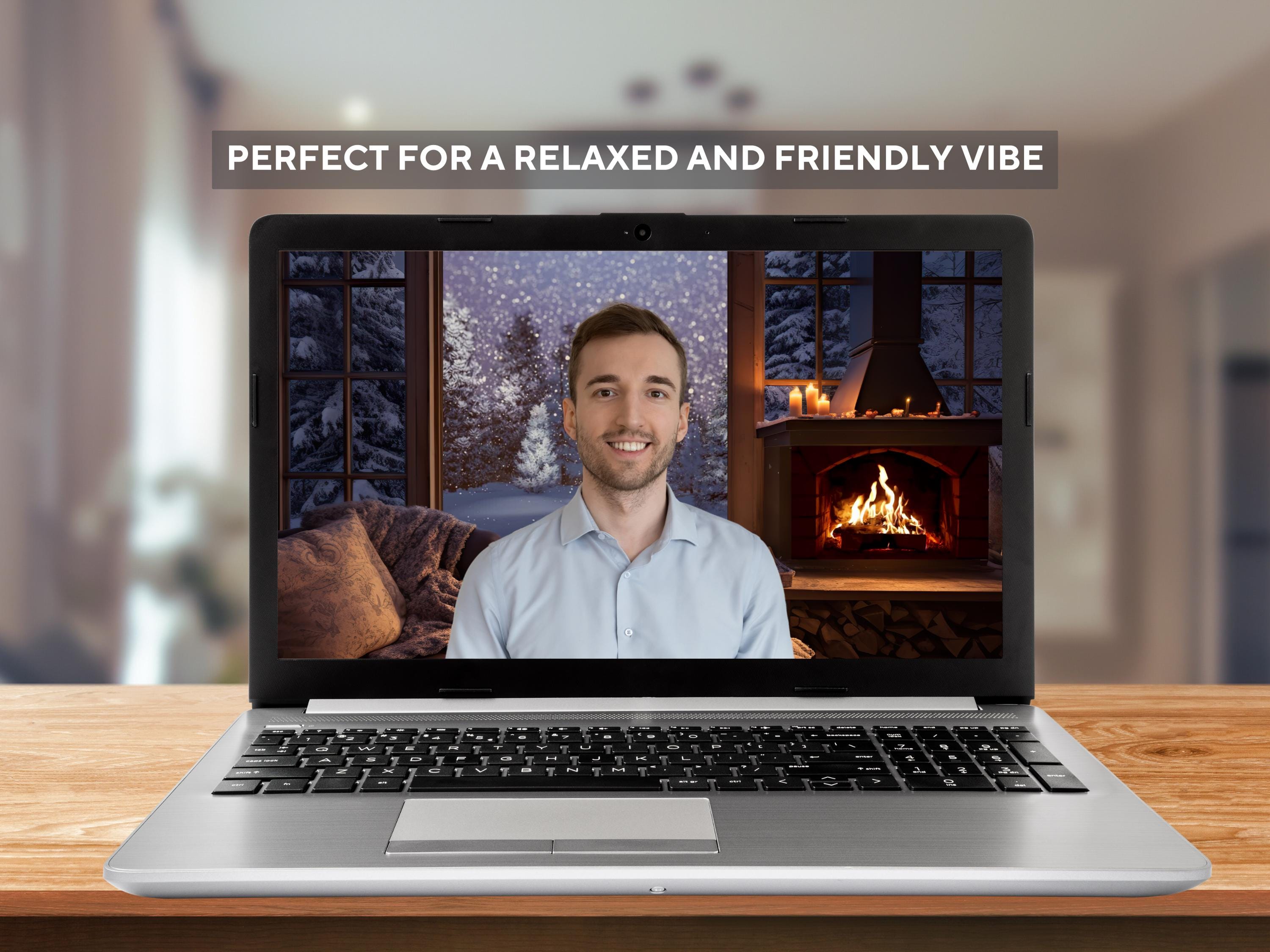 Cozy Winter Zoom Background | Animated Background With Snow and ...