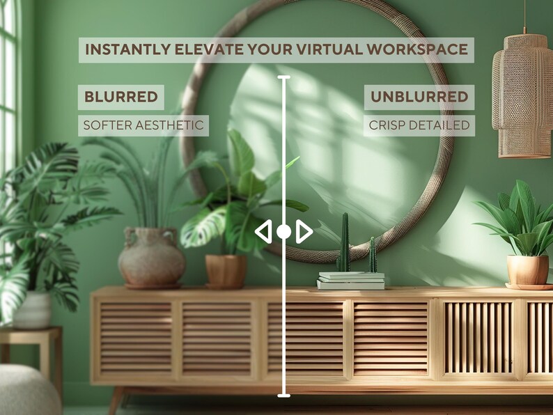 Boho Virtual Backgrounds: Modern Interior Workspace (digital Download ...
