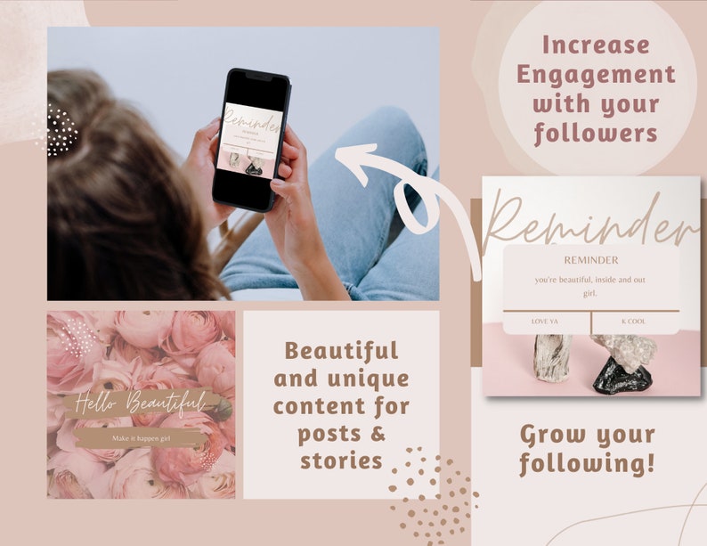 IG Template for Canva Instagram 40 Editable Social Media - Etsy