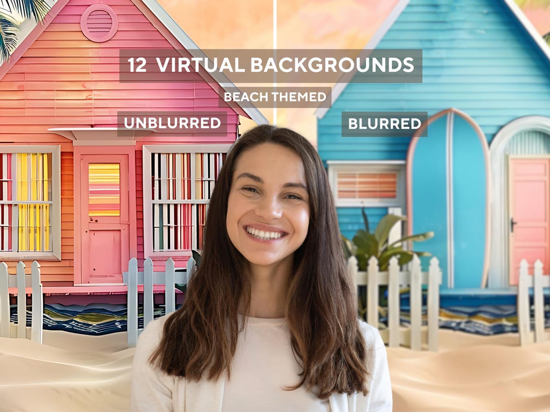 Colorful Beach | Virtual Background 12-pack, Blurred & Unblurred Images ...