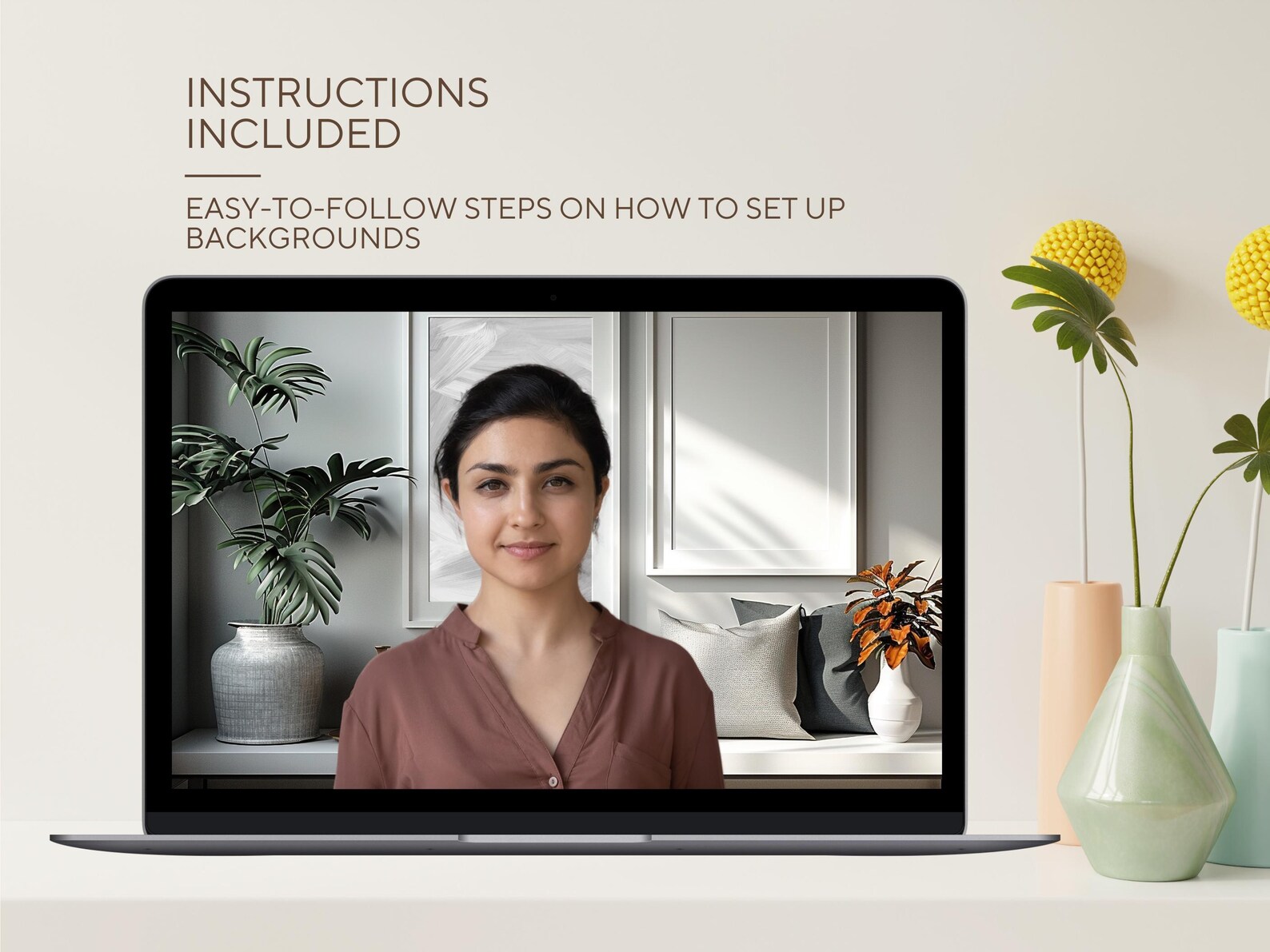 Modern Luxury Interior Virtual Backgrounds: Workspace Zoom Background ...