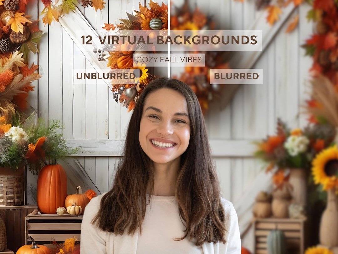 Cozy Fall Vibes | Fall Virtual Background 12-pack, Fall Zoom Background ...