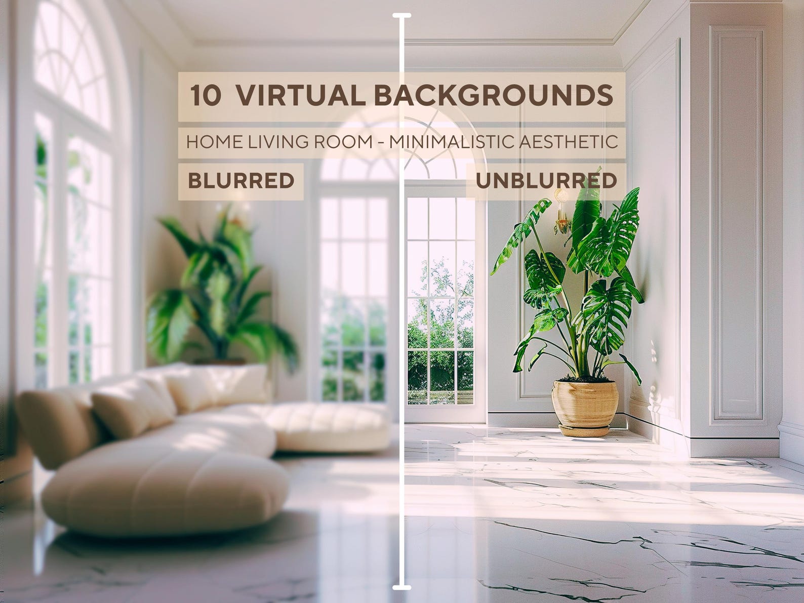 Minimalist Home Virtual Backgrounds: Blurred & Unblurred (digital ...