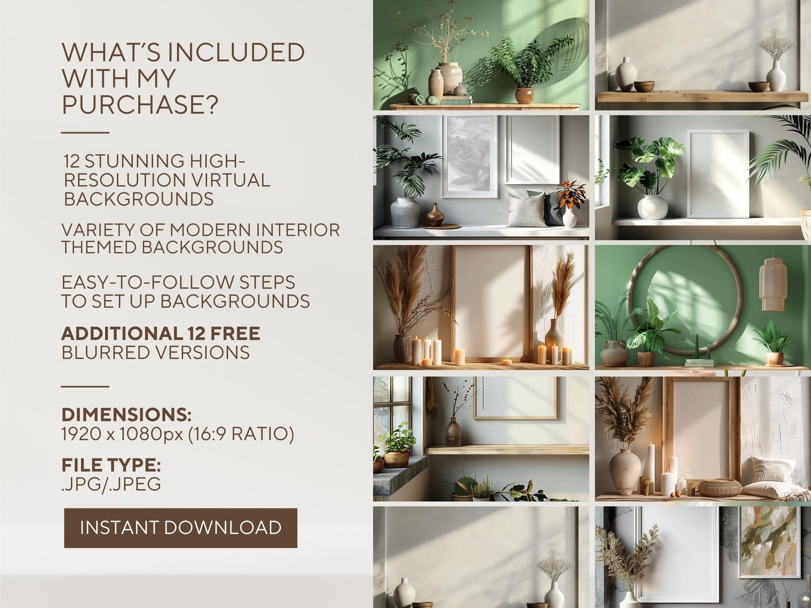 Modern Luxury Interior Virtual Backgrounds: Workspace Zoom Background ...