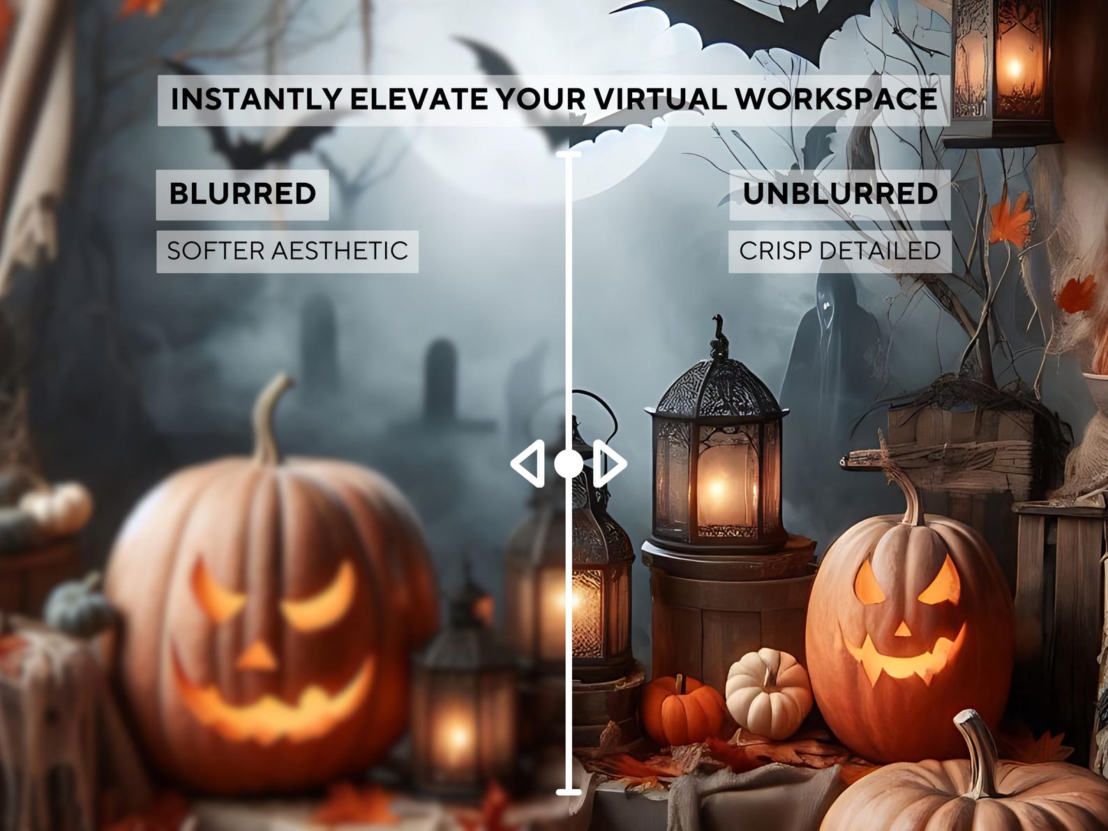 Halloween Virtual Backgrounds: Spooky Zoom Backdrop (digital Download ...
