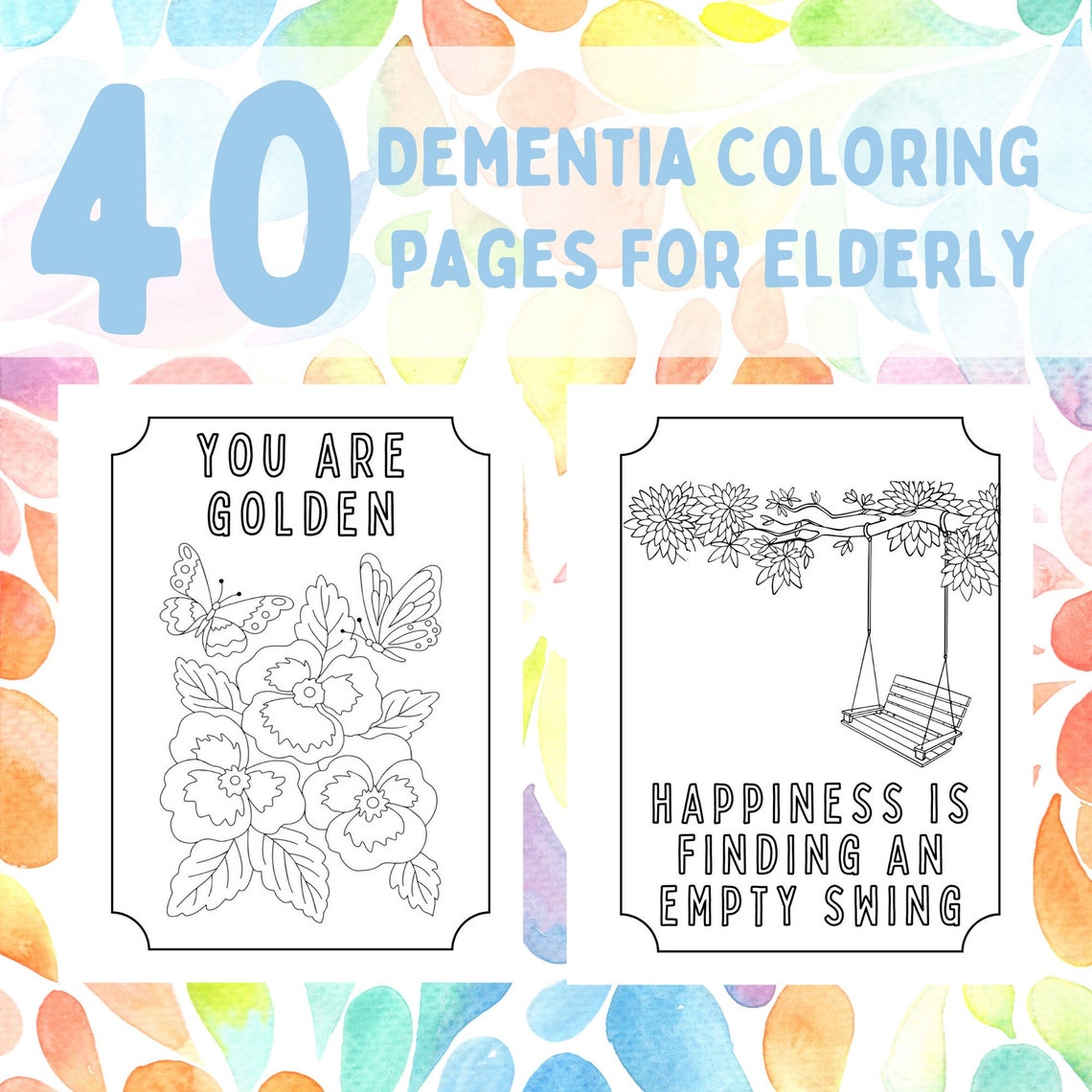 Dementia Coloring Pages Printables for Elderly Adults Easy - Etsy