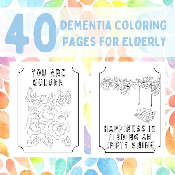 Dementia Coloring Pages Printables for Elderly Adults Easy - Etsy