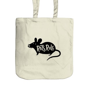 Rats Rule Tote Bag, Rat Tote Bag, Canvas Tote Bag, Custom Tote Bag, Rat ...