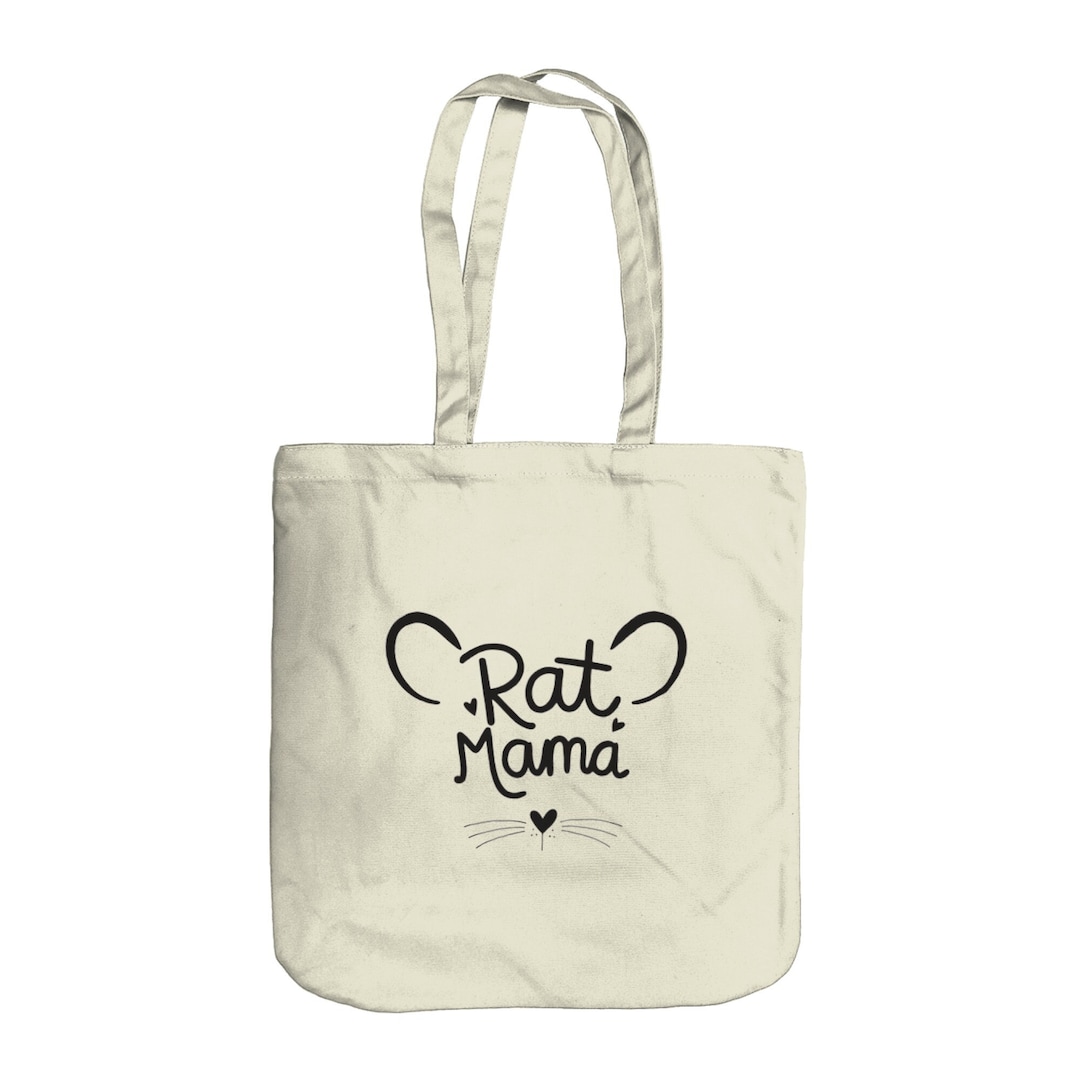 Rat Mama Tote Bag, Rat Tote Bag, Canvas Tote Bag, Custom Tote Bag, Rat ...
