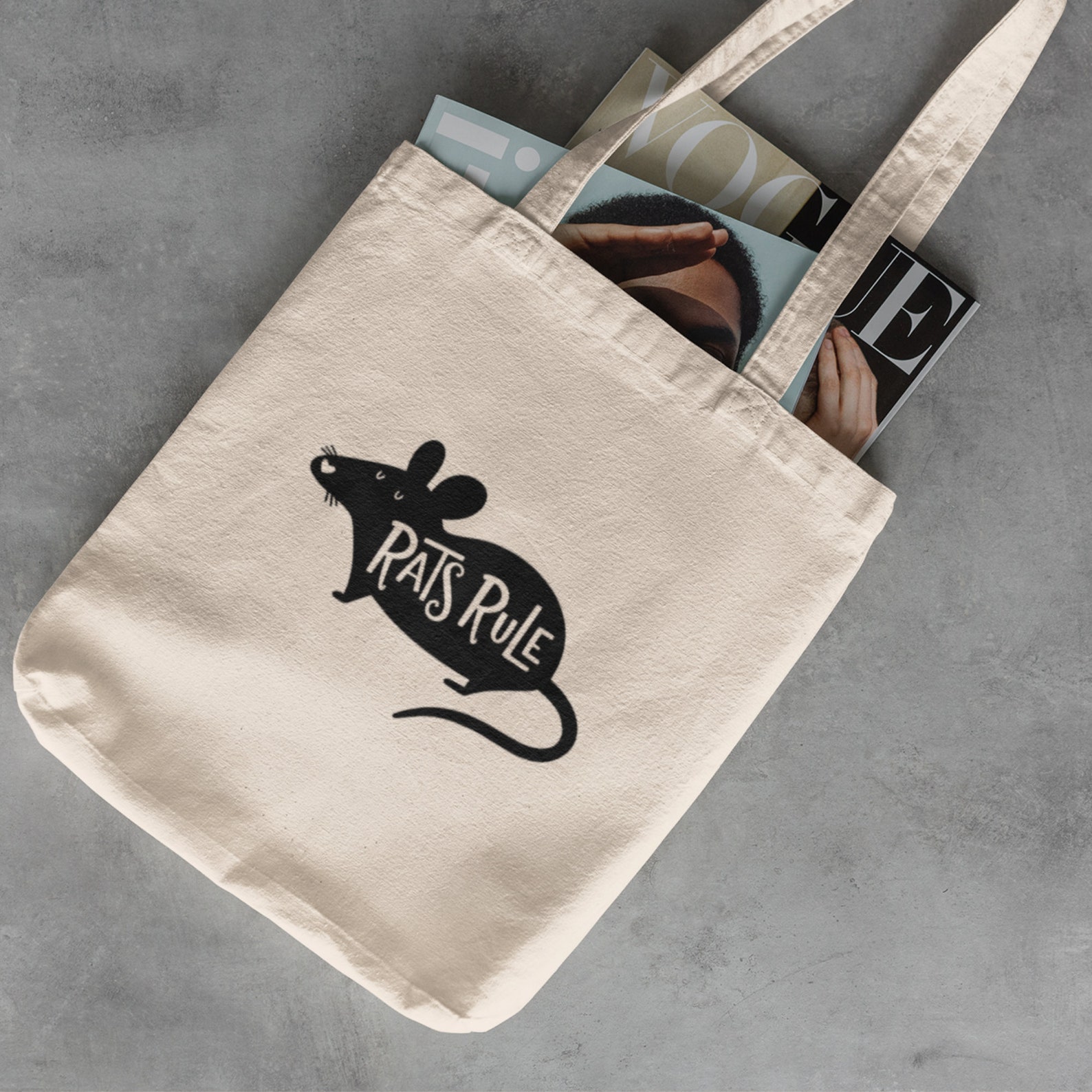 Rats Rule Tote Bag, Rat Tote Bag, Canvas Tote Bag, Custom Tote Bag, Rat ...