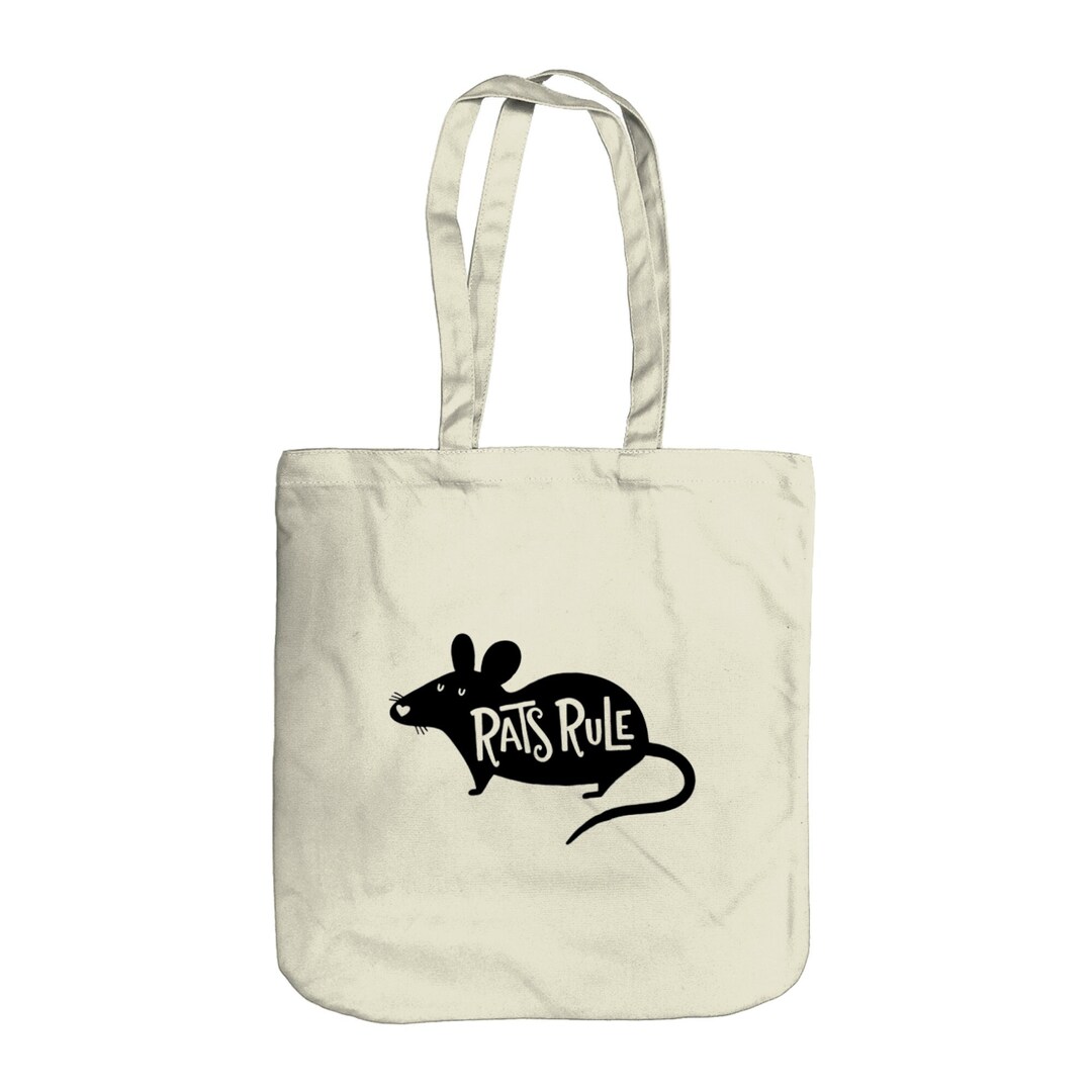 Rats Rule Tote Bag, Rat Tote Bag, Canvas Tote Bag, Custom Tote Bag, Rat ...