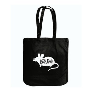 Rats Rule Tote Bag, Rat Tote Bag, Canvas Tote Bag, Custom Tote Bag, Rat ...