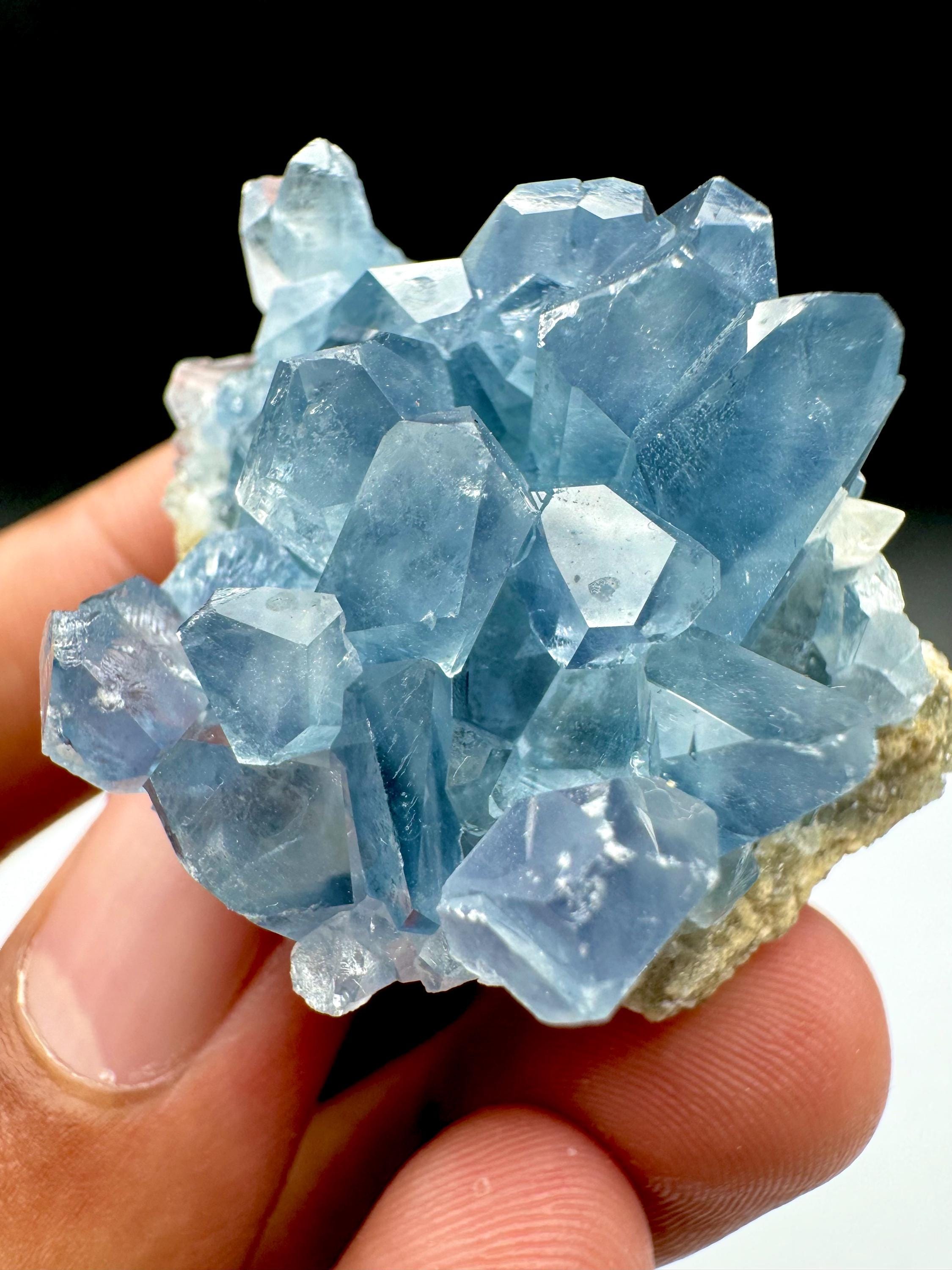 380 Carats Rare Blue Celestine Crystal Cluster Specimen , Minerals ...