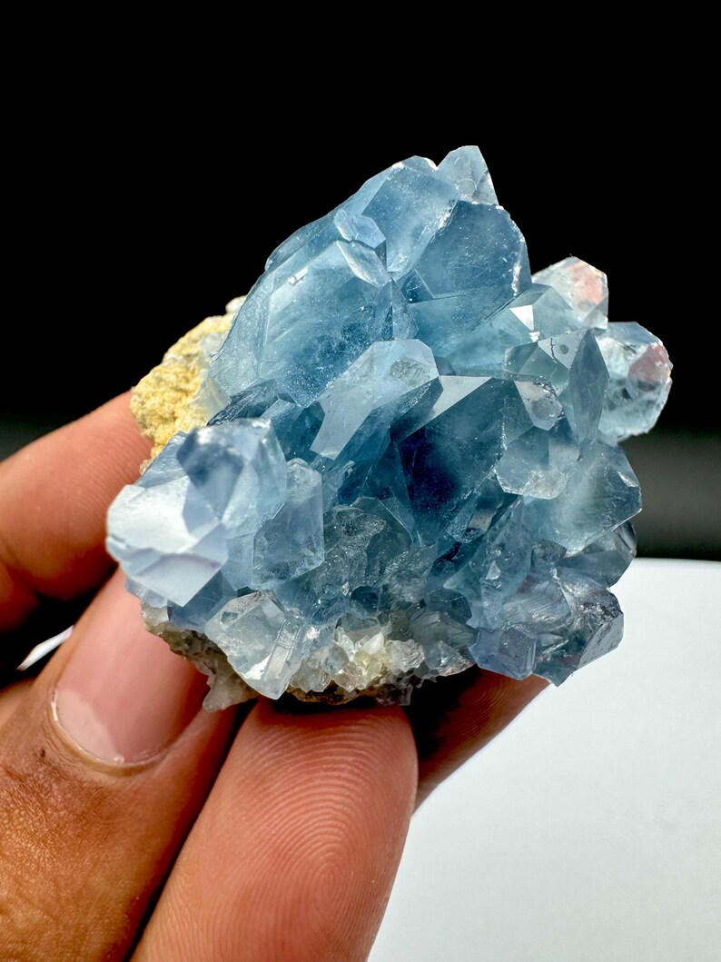 380 Carats Rare Blue Celestine Crystal Cluster Specimen , Minerals ...
