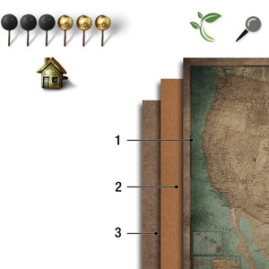 Personalized USA Travel Map Push Pin Map United States Pinboard Cork ...