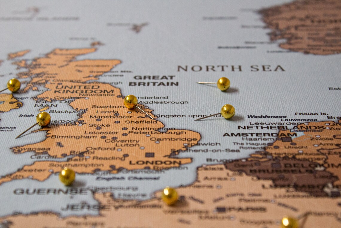 Europe Push Pin Map Pin Board for Travelers Canvas Travel - Etsy