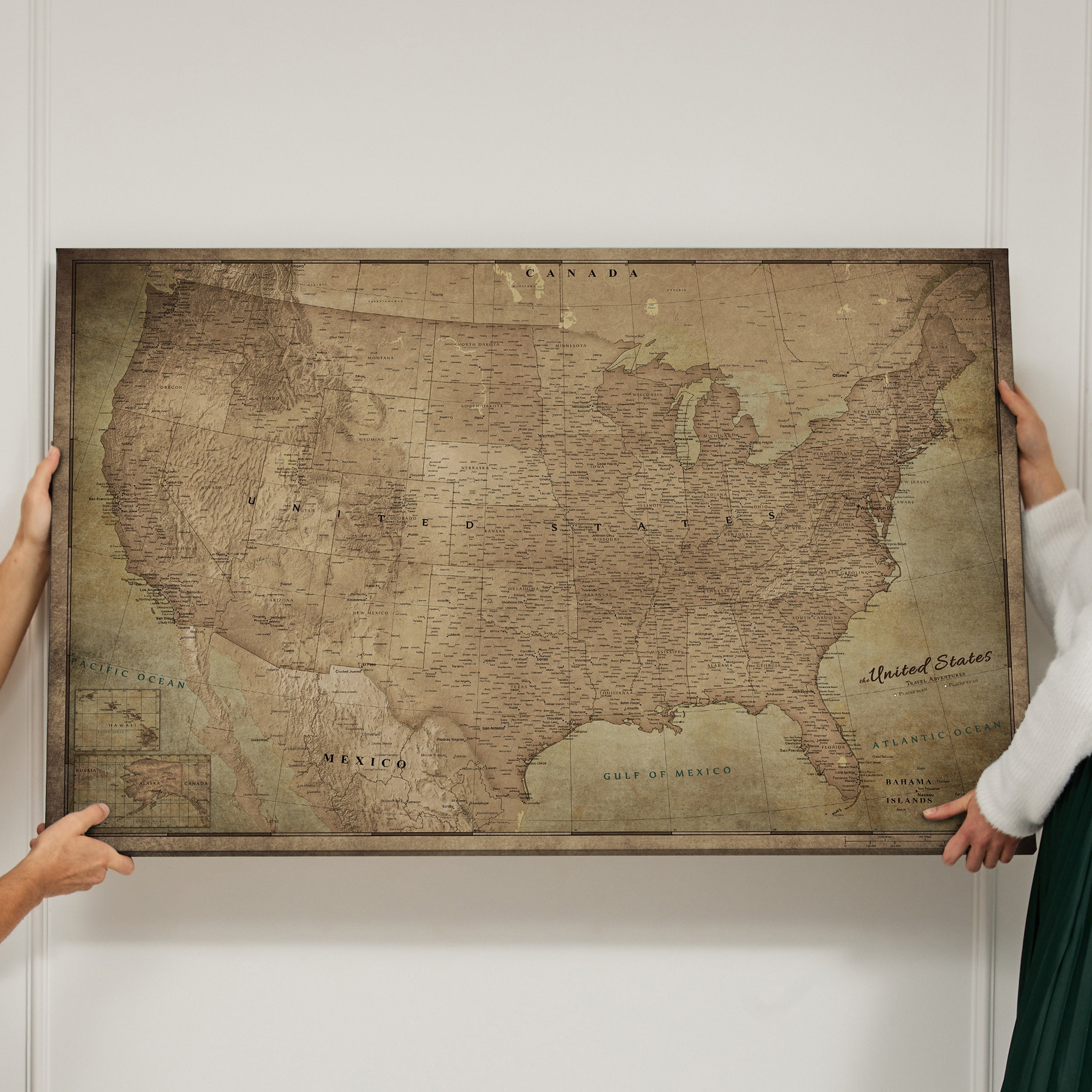 Personalized USA Travel Map Push Pin Map United States - Etsy