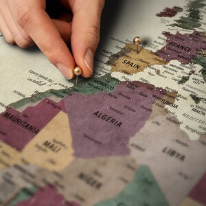 Personalized World Map - Push Pin Map - Pinboard Cork - Canvas Print ...