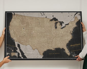 Personalized World Map Push Pin Map Pinboard Cork Canvas - Etsy UK