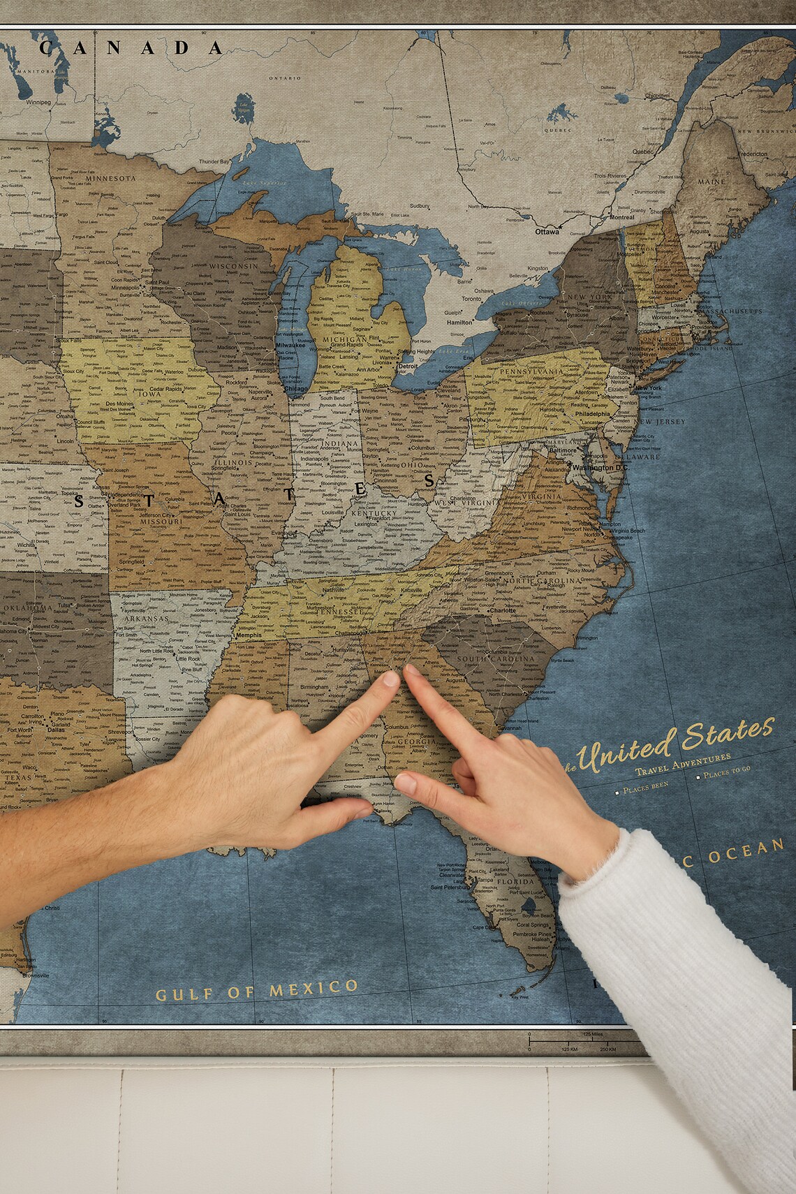 Personalized USA Travel Map Push Pin Map United States Pinboard Cork ...