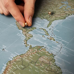 Personalized World Map - Push Pin Map - Pinboard Cork - Canvas Print ...