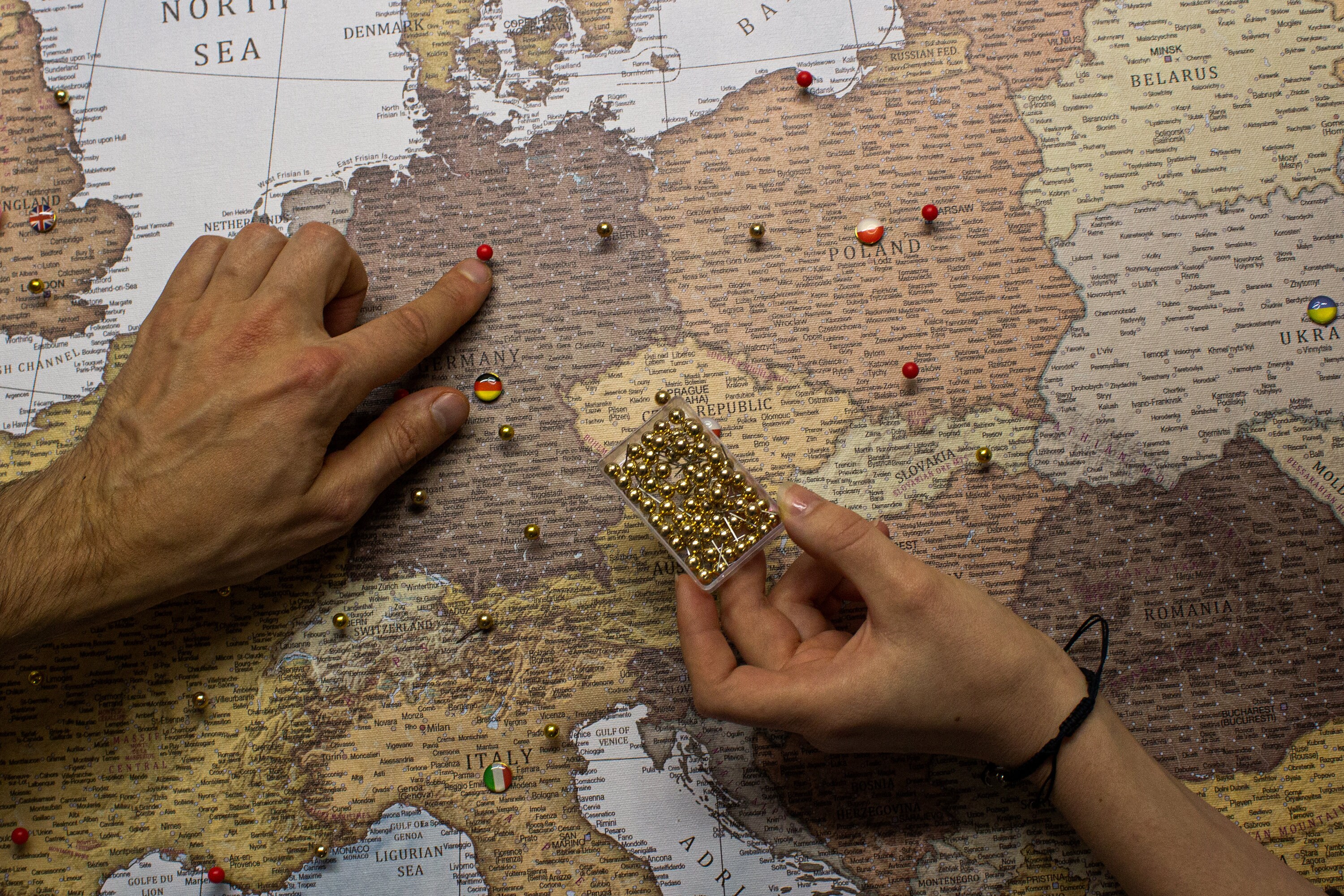 Detailed Map of Europe Pinboard Personalized Push Pin Map - Etsy