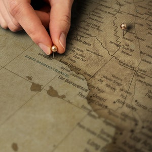 Personalized California Travel Map Push Pin Map United States Pinboard ...