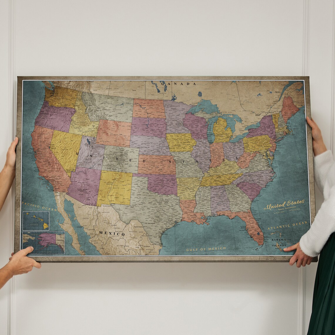 Personalized USA Travel Map Push Pin Map United States Pinboard Cork ...