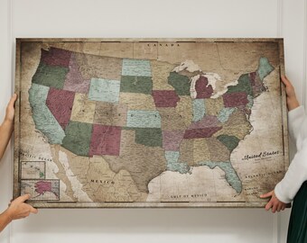 Personalized USA Travel Map Push Pin Map United States - Etsy
