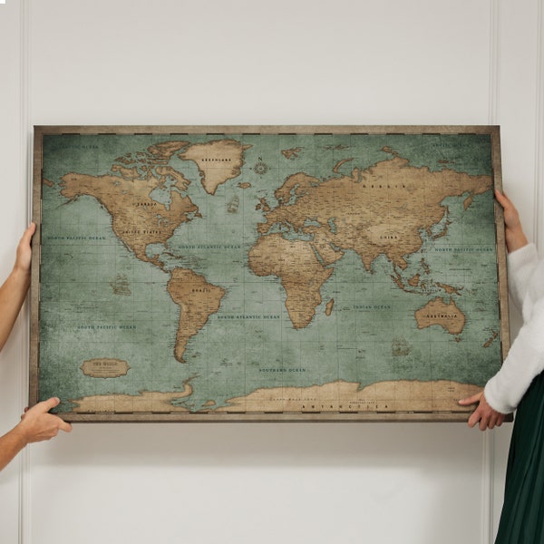 Push Pin World Map - Etsy