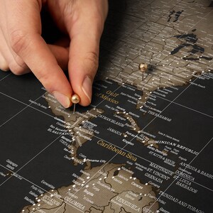 Personalized World Map - Push Pin Map - Pinboard Cork - Canvas Print ...