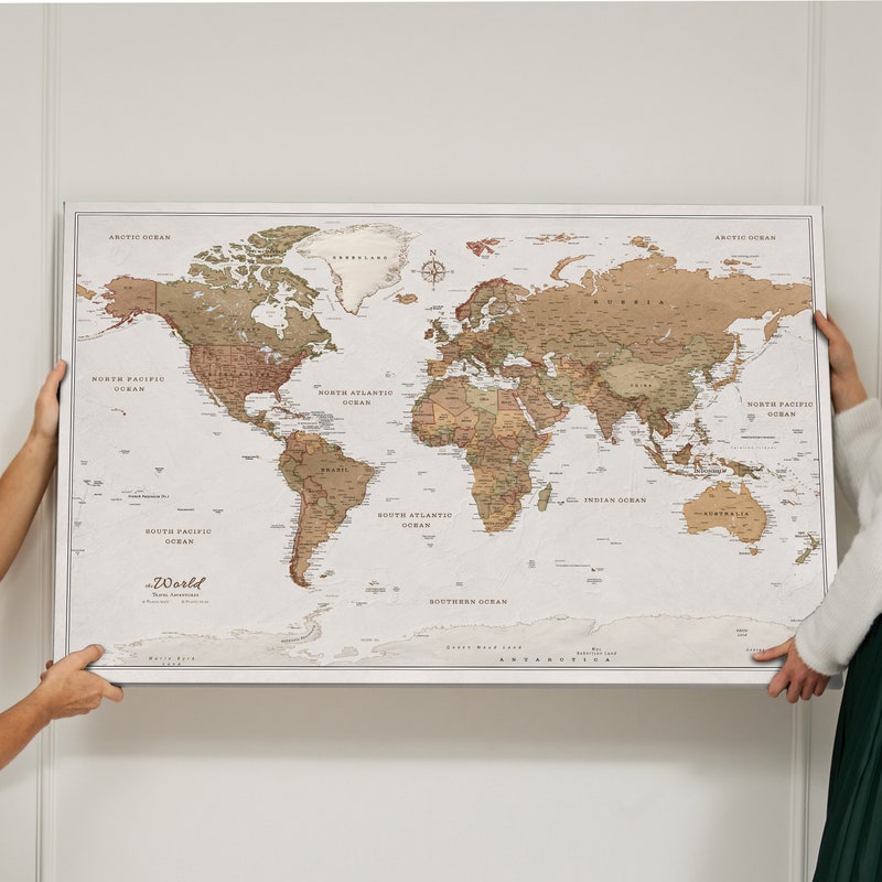 World Map Cork Board - Etsy
