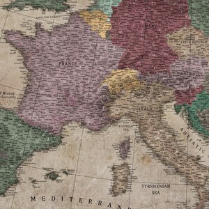 Detailed Map of Europe Pinboard Personalized Push Pin Map - Etsy