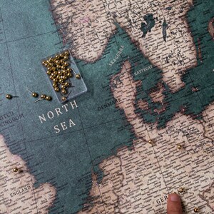 Detailed Map of Europe - Pinboard Personalized Push Pin Map - Gift for ...
