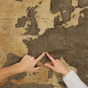 Detailed Map of Europe - Pinboard Personalized Push Pin Map - Gift for ...