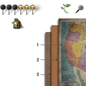 Personalized USA Travel Map Push Pin Map United States Pinboard Cork ...