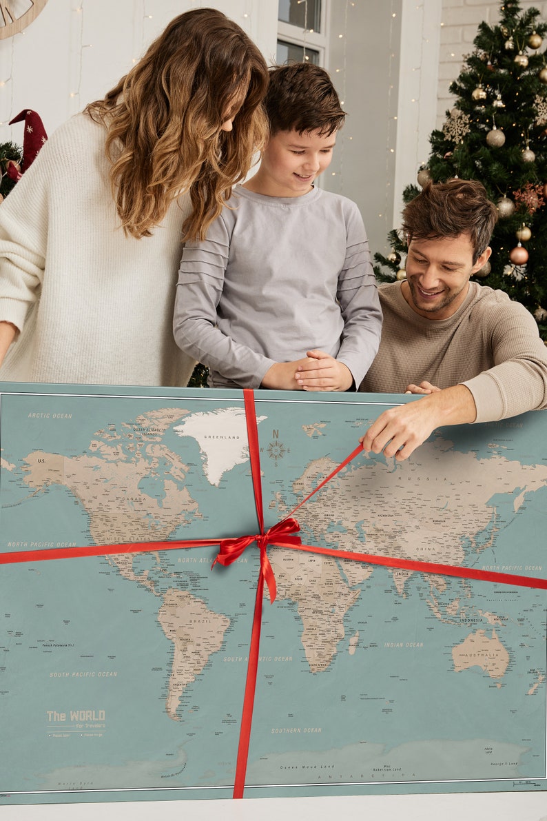 Personalized World Map Push Pin Map Pinboard Cork Canvas - Etsy