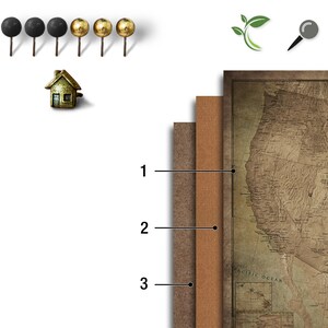 Personalized USA Travel Map Push Pin Map United States Pinboard Cork ...