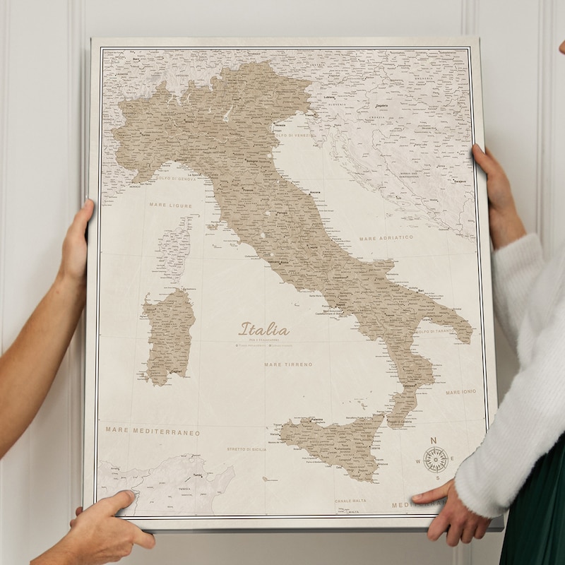 Italy Map - Etsy
