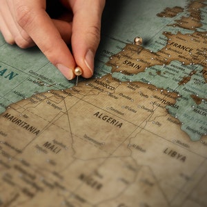 Personalized World Map - Push Pin Map - Pinboard Cork - Canvas Print ...