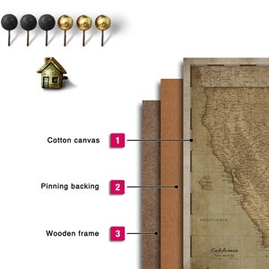 Personalized California Travel Map Push Pin Map United States Pinboard ...