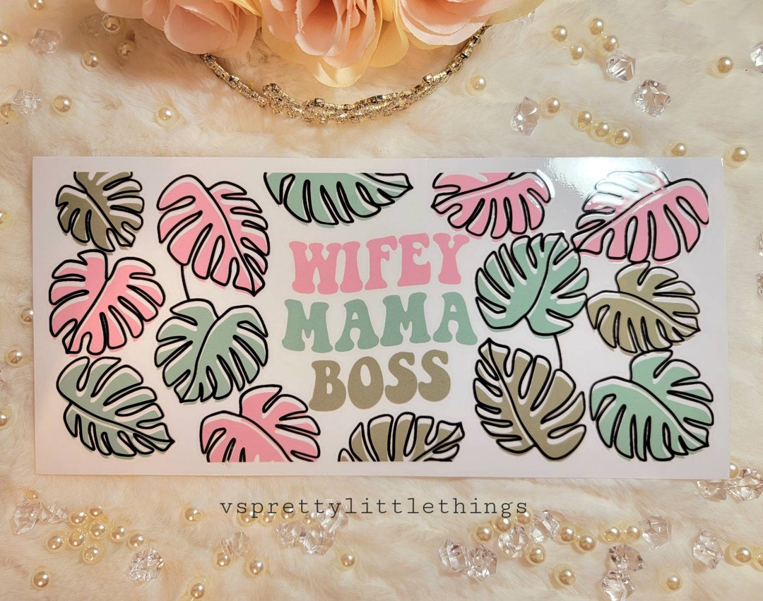 16 Oz UV DTF 41 Wifey Mama Wife Decal Cup Wrap Ready to Apply No Heat ...