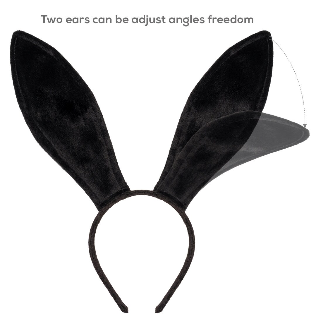 Funcredible Black Bunny Ears Headband Velvet Black Rabbit - Etsy