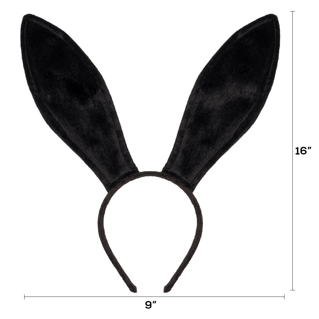 Funcredible Black Bunny Ears Headband Velvet Black Rabbit - Etsy